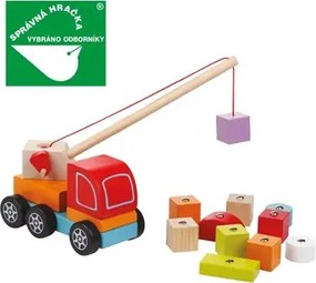 CUBIKA 13982 Autojeřáb s magnetem - dřevěná skládačka / 14 dílů / od 3