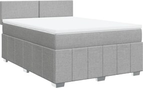 Box spring postel s matrací světle šedá 140 x 200 cm textil 3287084
