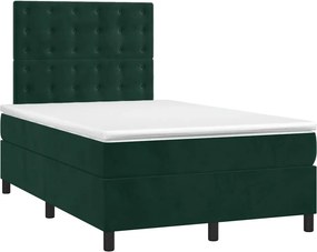 Box spring postel s matrací tmavě zelená 120 x 200 cm samet 3143256
