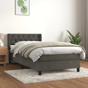 vidaXL Box spring postel s matrací 80 x 200 cm samet [3131105] Barva: Tmavě šedá