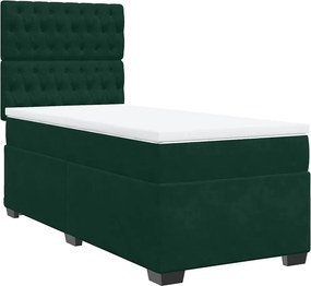 Box spring postel s matrací tmavě zelená 100x200 cm samet 3293143