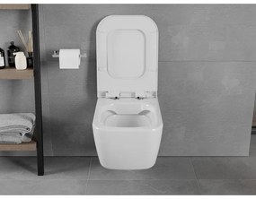 Mexen Elis WC mísa Rimless s pomalu padající deskou slim, duroplast, Bílá - 30910700