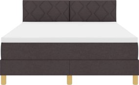 Postel s boxspringem s čelo Tmavě hnědá 160 x 200 cm textil 3339010