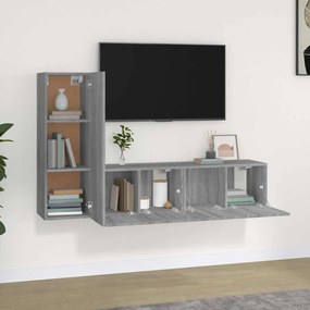 3dílný set TV skříněk šedý sonoma kompozitní dřevo 3120258