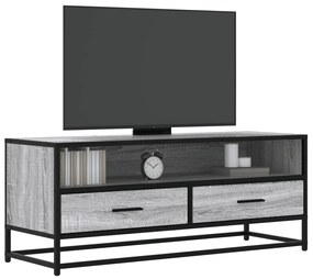 TV skříňka šedá sonoma 100x34,5x40 cm kompozitní dřevo a kov