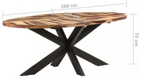 Jídelní stůl akácie / černá Dekorhome 200x100x75 cm