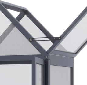 Outsunny Cold Frame Mini Greenhouse 3 Level Greenhouse Plant Bed with Hinged Roof Wooden Double Doors Natural 70,5 x 42 x 132 cm | Aosom