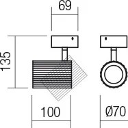Redo group Redo Delphi, černé stropní/nástěnné nastavitelné svítidlo, 1x7W GU10, ø7cm, výška 10cm