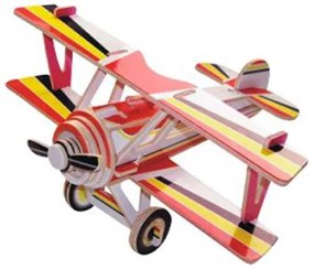 Woodcraft construction kit Woodcraft Dřevěné 3D puzzle Dvouplošník barevný