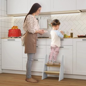 AIYAPLAY Dvouúrovňová dětská stolička pro učení pro děti od 3 let - Bílá