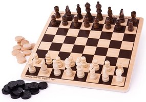 Bigjigs Toys Dřevěné šachy a dáma