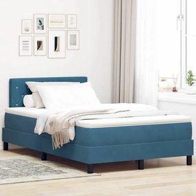 Postel s boxspringem s matrací Tmavě modrá 120 x 190 cm samet 3339096