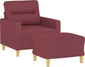 Křeslo s podnožkou vínové 60 cm textil 3201071