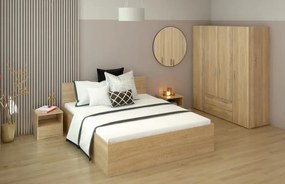 Postel 160x200 s kovovým roštem a úložným prostorem, dub sonoma, DOLI Kondela 0000398696