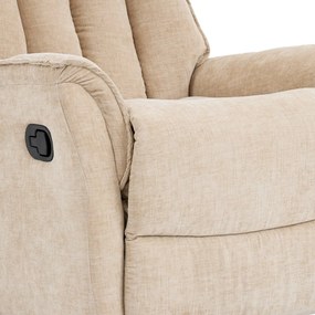 Polohovací TV křeslo SAMAL s houpáním a otočným mechanismem — látka, béžová