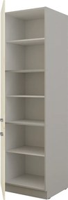 KARMEN | vysoká skříňka 60 DK-210 2F potravinová s policemi | 60 cm | světle šedá/krémová lesk