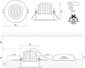 McLED Podhledové LED svítidlo Sima 9 9W 2700K ML-412.028.33.0