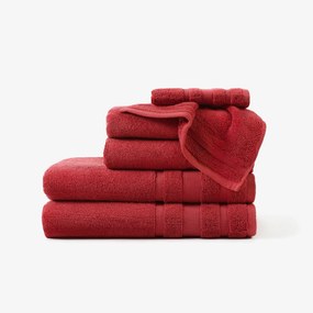 Goldea hebký ručník z organické bavlny - červený 50 x 100 cm
