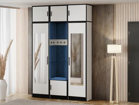 Šatní skříň s nástavcem ROJ 12 bílý + tanina modrý