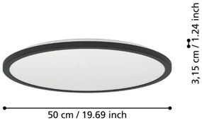 Eglo 901441-LED Koupelnové stropní svítidlo ROVITO 16,8W/230V pr.50cm IP44 černá