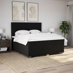Box spring postel s matrací černá 180x200 cm textil 3290569