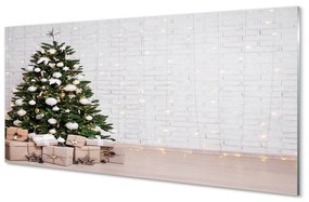 Obraz na skle Ozdoby na vánoční stromeček dárky 120x60 cm