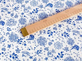 Biante Dekorační povlak na polštář Leona LN-082 Modrý lidový vzor 45 x 45 cm