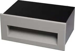 KHL K60100.01.WR.BK-BK.ST.8.30 Zápustné venkovní nástěnné svítidlo MAILBOx černé LED 3,8W 3000K 137x87mm hranaté - KOHL-Lighting (starý kód: KHL K52100.BK)