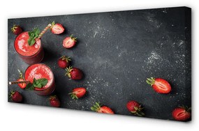 Obrazy na plátně jahodový koktejl 100x50 cm