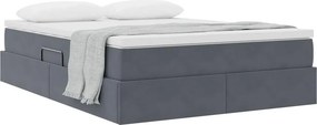 Postel s úložným prostorem a matrací Tmavě šedá 140 x 190 cm 3370300