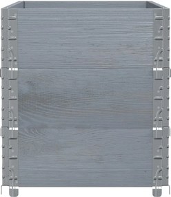 Zahradní truhlík šedý 100 x 50 cm masivní borové dřevo 3295429