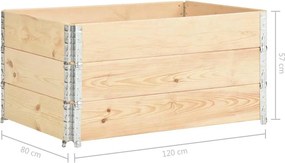 Vyvýšené záhony 3 ks 80 x 120 cm masivní borové dřevo 3055163