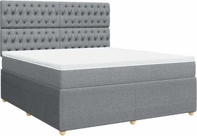 Box spring postel s matrací světle šedá 180 x 200 cm textil 3292142