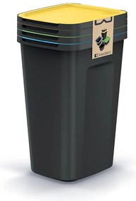 Sada odpadkových košů COMPACTO FLAS 4x 50 L černá