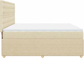Box spring postel s matrací krémová 180x200 cm textil 3294454