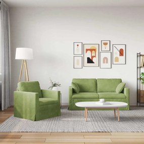 Set pohovek 2 ks Světlá zelená samet 3407554