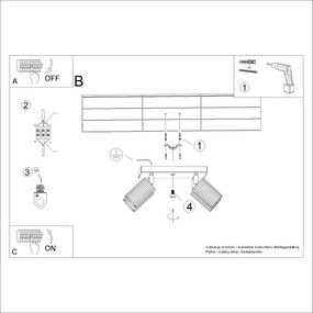 Sollux SL.1545 - Bodové svítidlo KARBON 4xGU10/10W/230V bílá