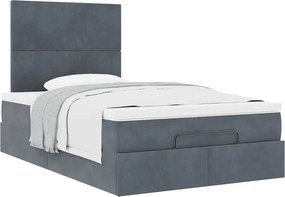 Osmanský rám postele s matracemi tmavě šedá 120x200cm samet 3313392