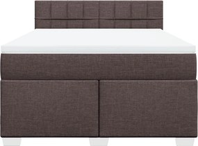 Box spring postel s matrací tmavě hnědá 140x190 cm textil 3285886