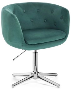 LuxuryForm DESIGN Otočné křeslo MONTANA VELUR na stříbrném kříži - zelené