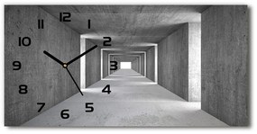 Wallmuralia Skleněné hodiny na stěnu tiché Betonový tunel 60x30 cm