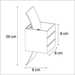 Designová nástěnná lampa černá se zlatem - Amy