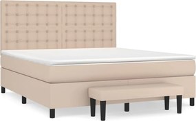 Box spring postel s matrací cappuccino 160x200 cm umělá kůže 3137676