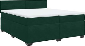 Box spring postel s matrací tmavě zelená 200x200 cm samet 3286399