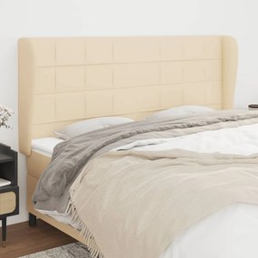 Čelo postele typu ušák krémové 183x23x118/128 cm textil 3117975