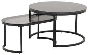 Výsuvný konferenční stolek Skleněná deska Černý INDIS