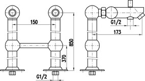 Slezák - RAV Vanová baterie volně stojící SEINA - SE950.5/2ZRL, Růžové zlato lesk