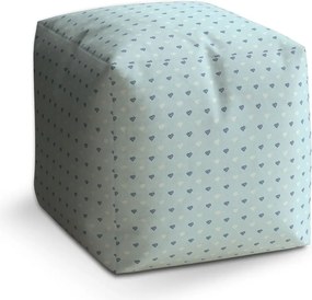 Sablio Taburet Cube Srdce na modré - 60x60x60 cm