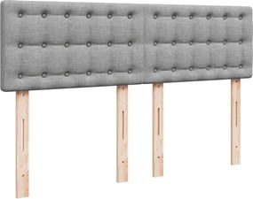 Box spring postel s matrací světle šedá 140 x 190 cm textil 3287077