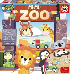 EDUCA Hra Memo ZOO / Pexeso / 3 herní varianty / 18 zvířátek